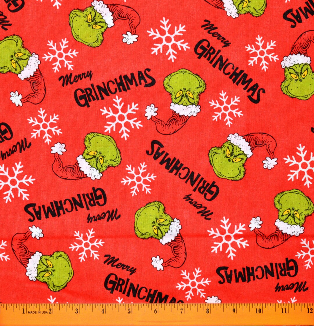 Dr. SEUSS GRINCH FABRIC | Sold by the Half Yard! | Continuous Cut ...