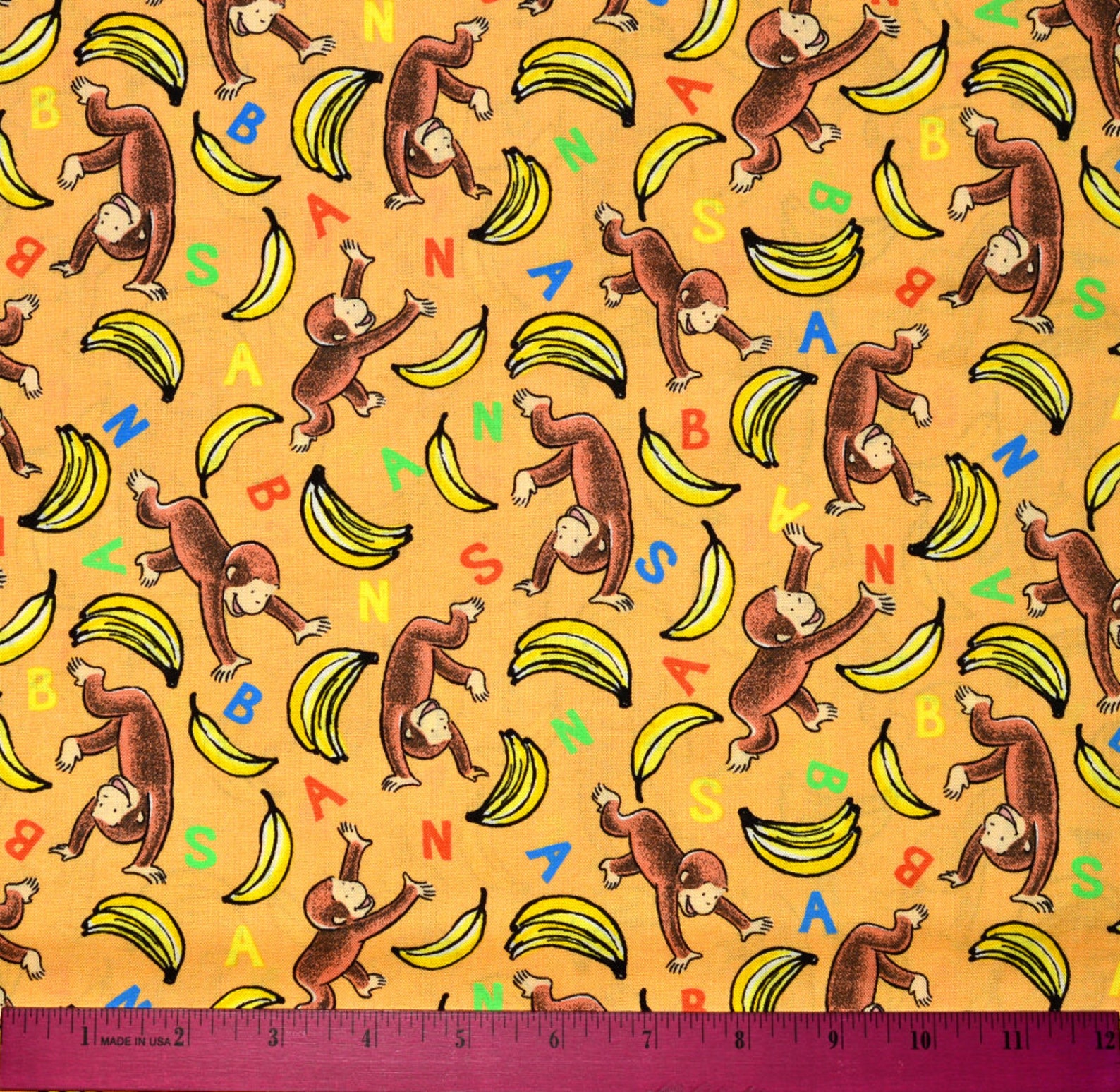 CURIOUS GEORGE FABRIC Sold by the Half Yard for Sewing - Etsy