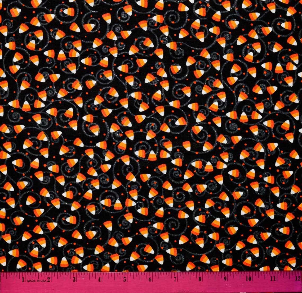CANDY CORN FABRIC Sparkles Sold by the Half Yard for | Etsy