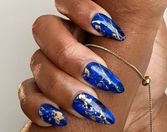 Lapis Lazuli Nails - Etsy