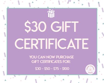 30 Dollars Gift Card | Etsy