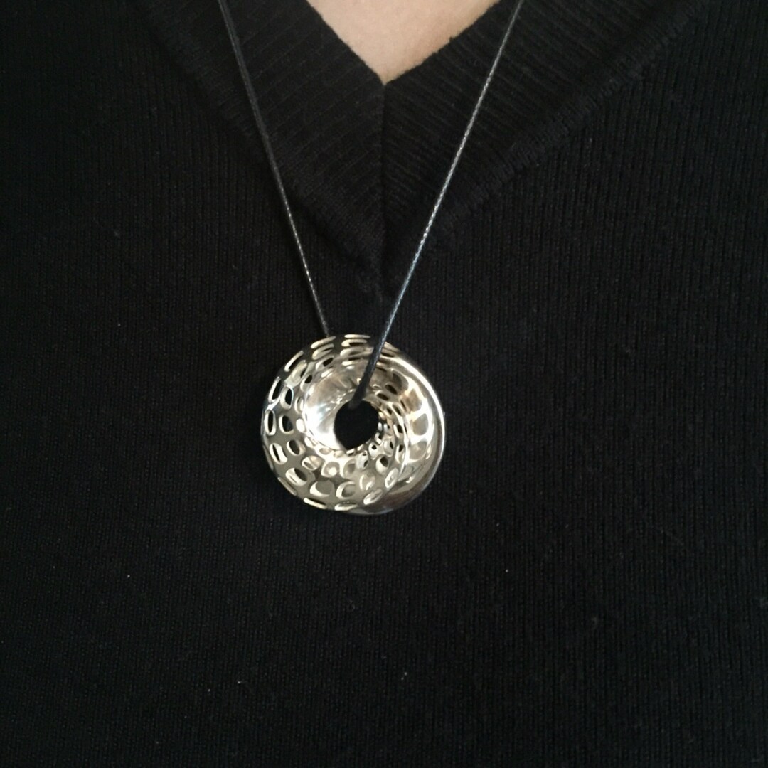Möbius Rings and Klein Bottle Silver Necklace Pendant 925s，mobius Strip ...