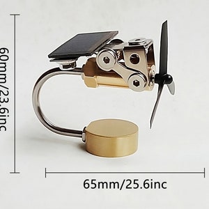 Solar Powered Propeller Car Decor: Metal Mechanical Art Ornament - Etsy