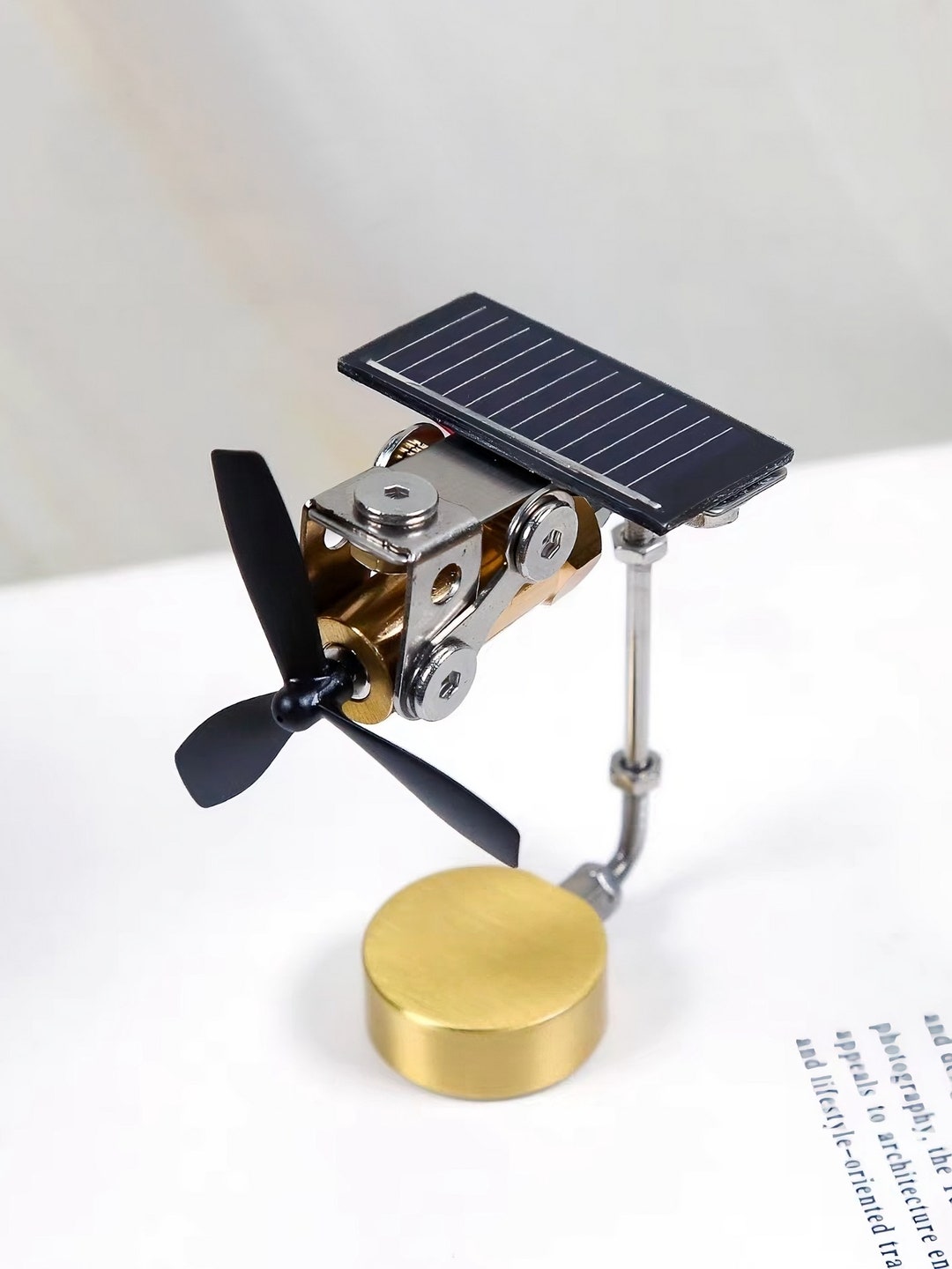 Solar Powered Propeller Car Decor: Metal Mechanical Art Ornament - Etsy