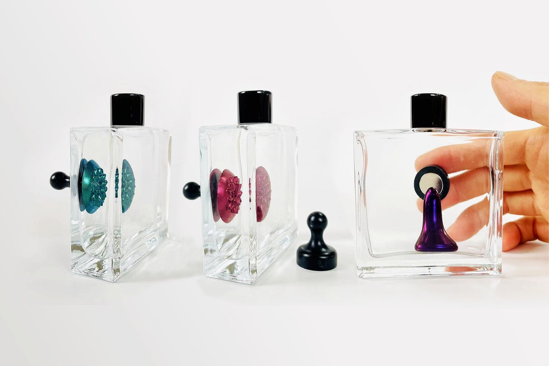 Colorful Ferrofluid Magnetic Square Bottle Display: Desk Toy, DIY Audio ...