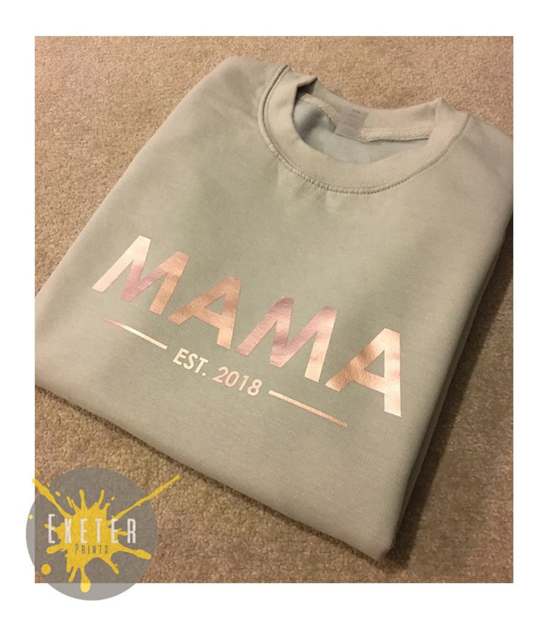 Personalised MAMA Sweatshirt, Leopard Print Pullover, Rose Gold Mama ...