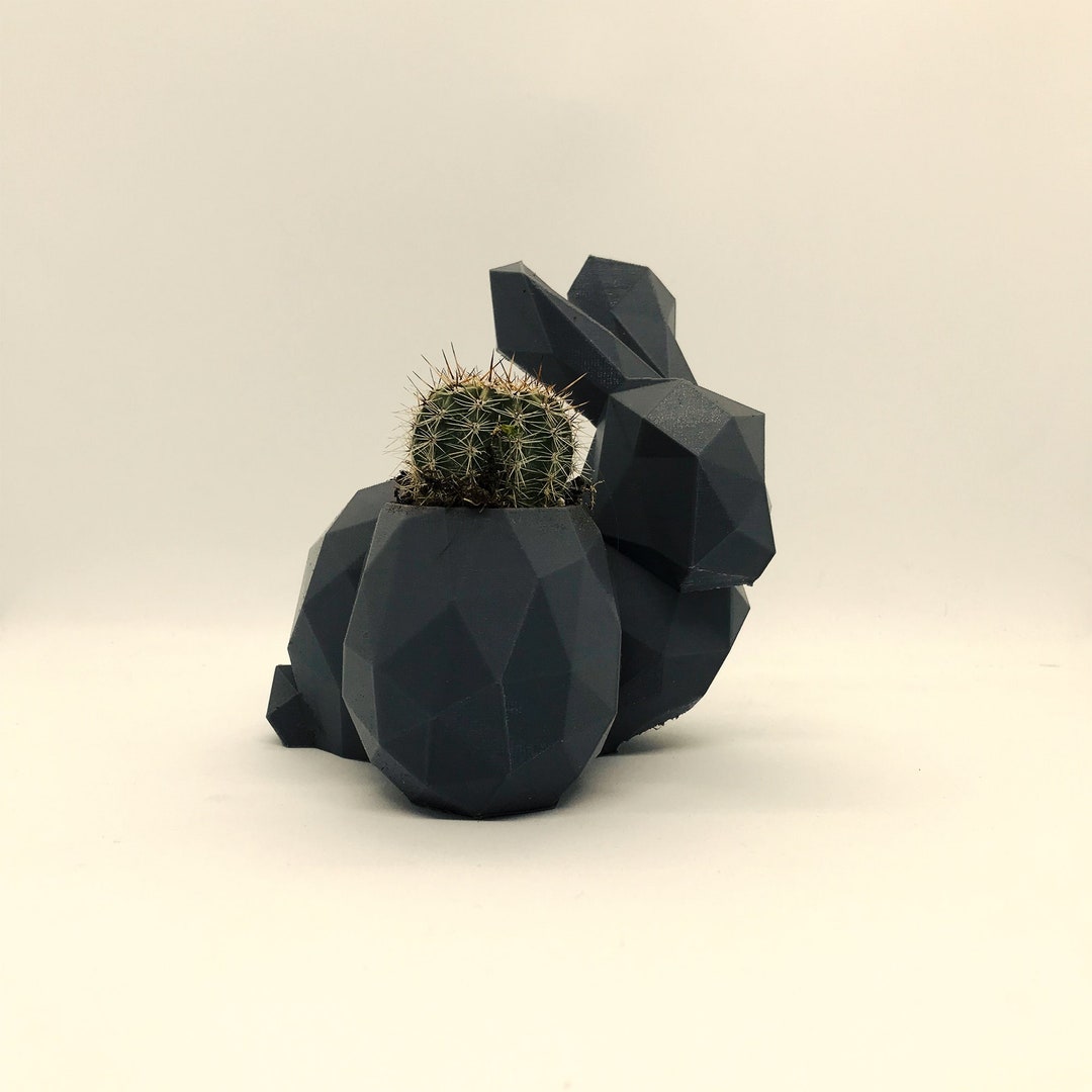 Low Poly Easter Bunny Planter 3D Printed Rabbit Planter for Succulents ...
