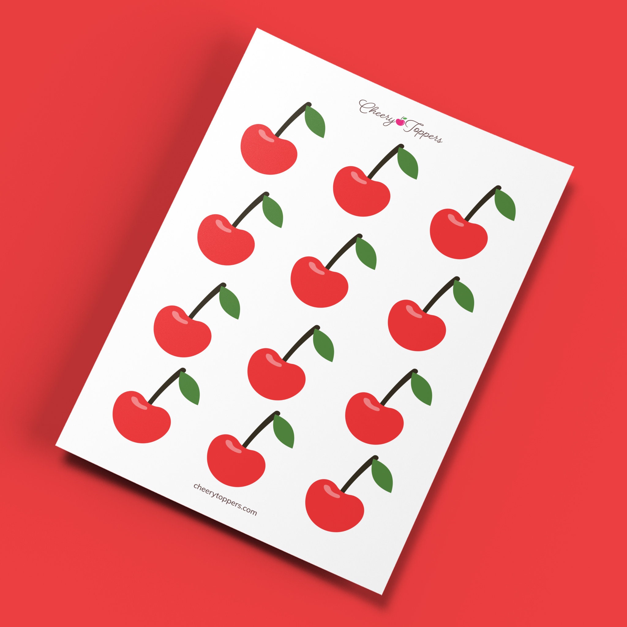 INSTANT DOWNLOAD - Cherry Cupcake Toppers | Printable Cupcake Toppers ...