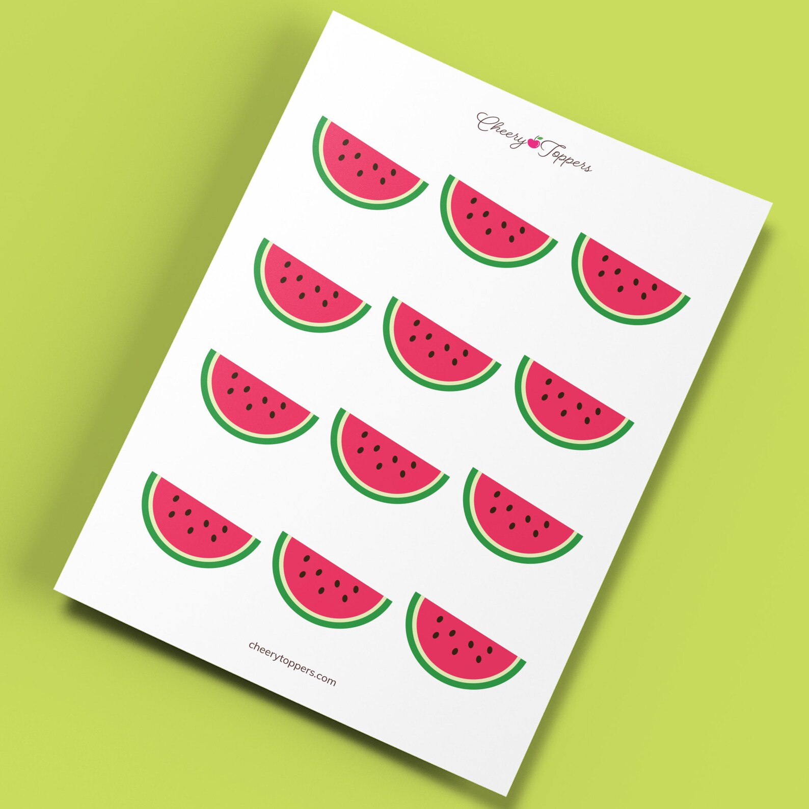 INSTANT DOWNLOAD - Fresh Cut Watermelon Cupcake Toppers | DIY Printable ...