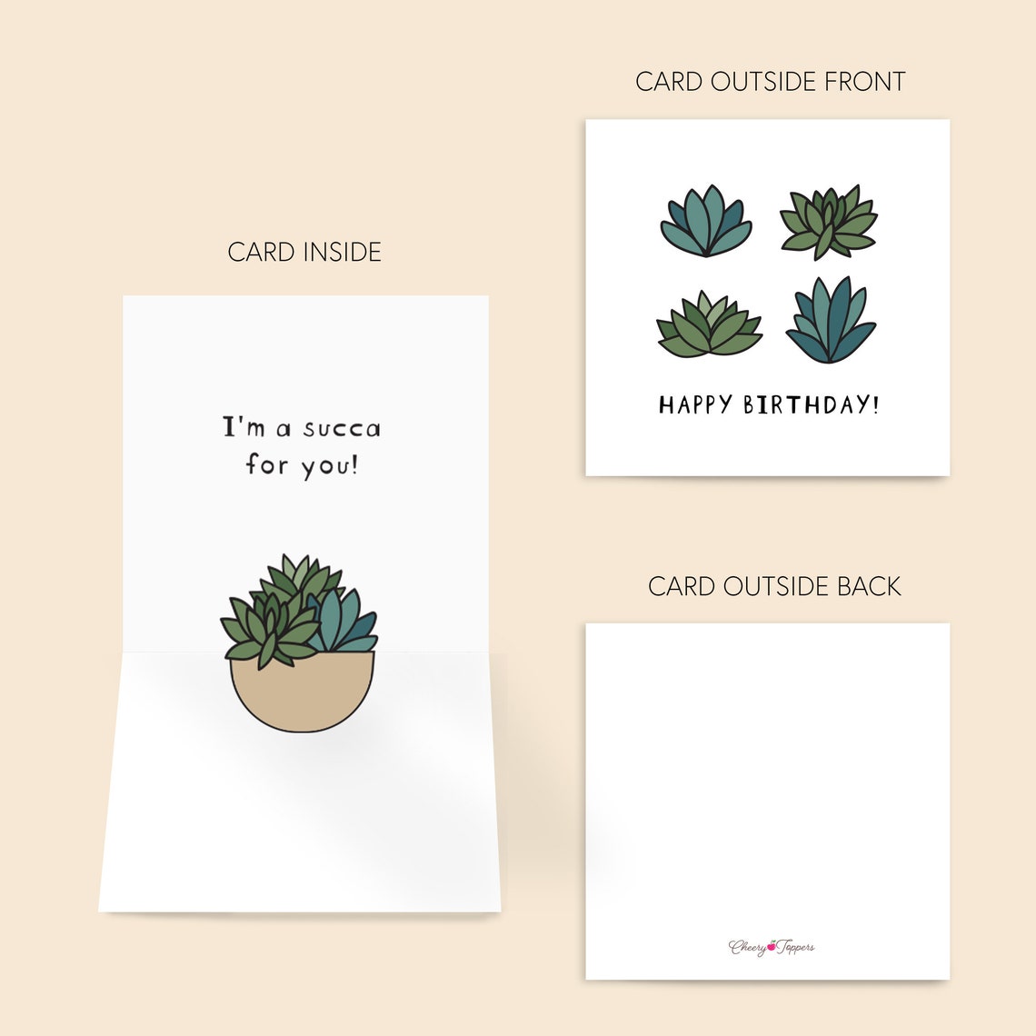 INSTANT DOWNLOAD Desert Succulents Birthday Cake & Cupcake - Etsy