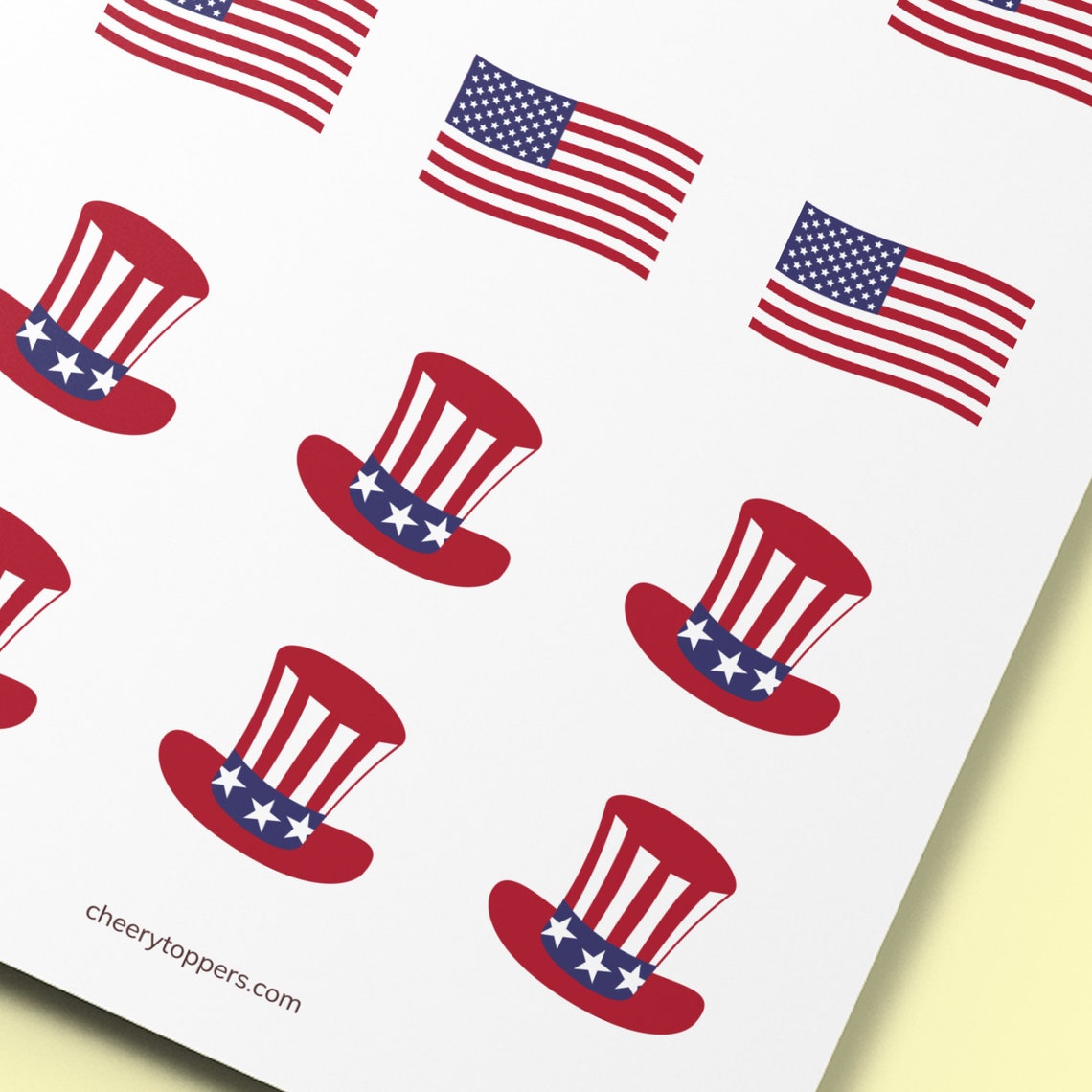 INSTANT DOWNLOAD - American Flag and Uncle Sam Hat, July 4th Cupcake ...