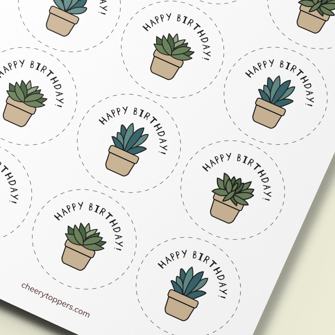 INSTANT DOWNLOAD Desert Succulents Birthday Cake & Cupcake - Etsy