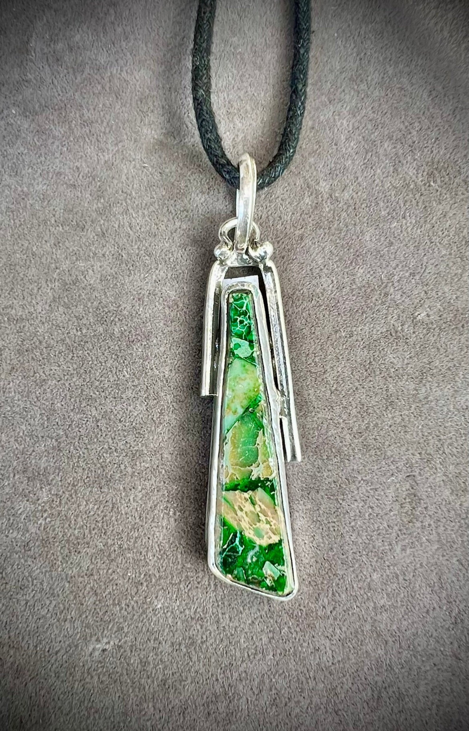 Green Mongolian Turquoise Pendant, Handcrafted by Golden Reign Jewelry ...
