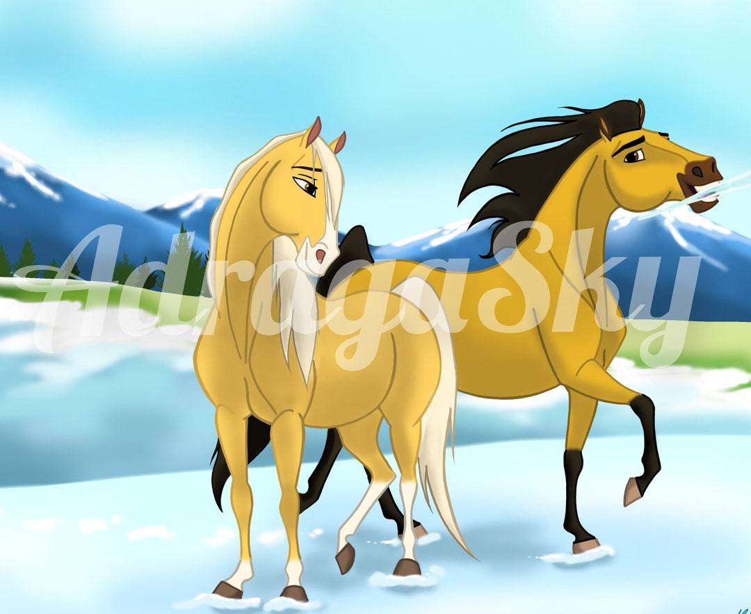 Adorable Spirit & Esperanza Stallion of the Cimarron Digital Art - Etsy
