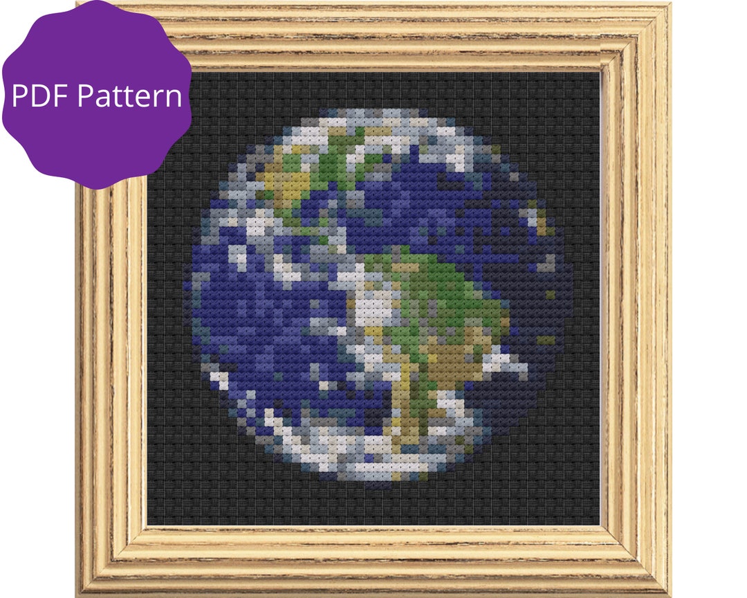 Planet Earth Cross Stitch Pattern, PDF Instant Download, Globe Counted ...