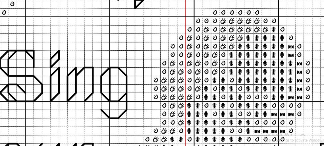 Easy Microphone Cross Stitch Pattern, Sing Your Sorrow Away PDF Chart ...