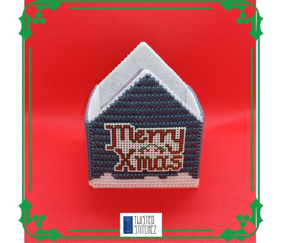 Christmas House Shaped Box PDF Pattern, Plastic Canvas Christmas ...