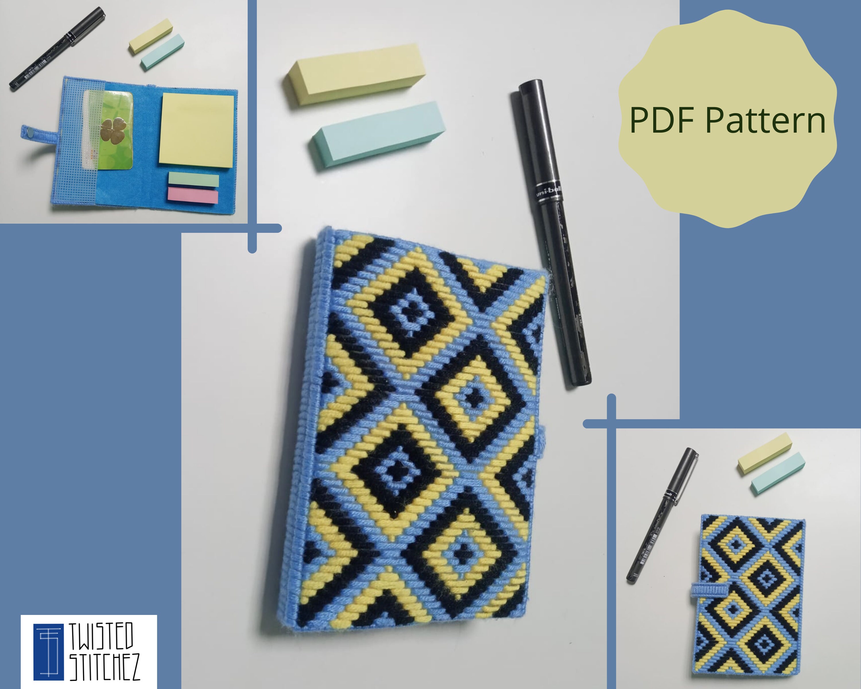 Plastic Canvas Sticky Notes Organizer PDF Pattern, Instant Download ...