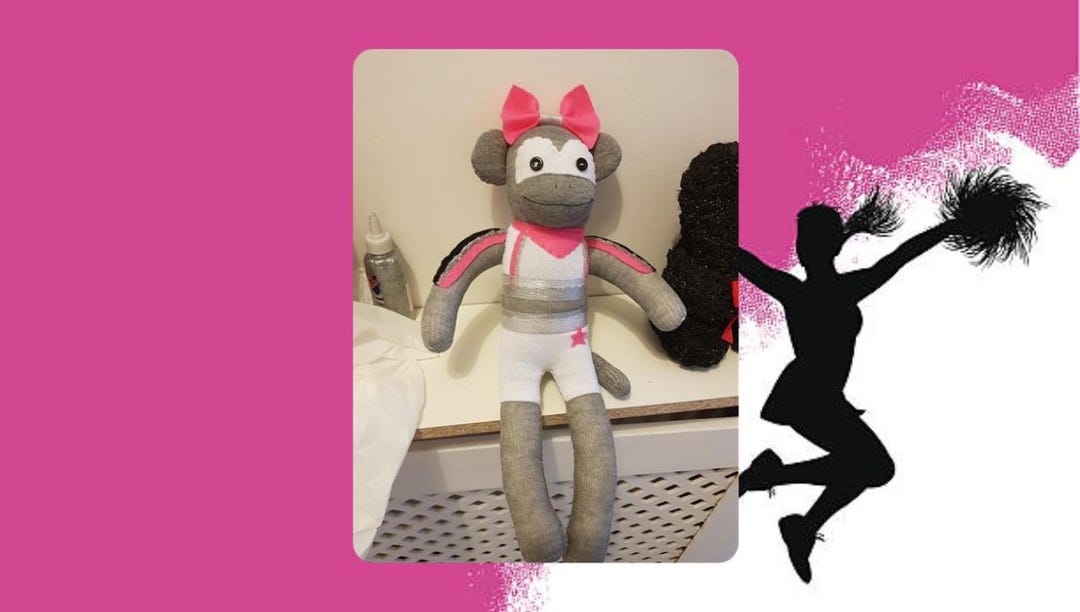 Cheerleader sock Monkey - Etsy