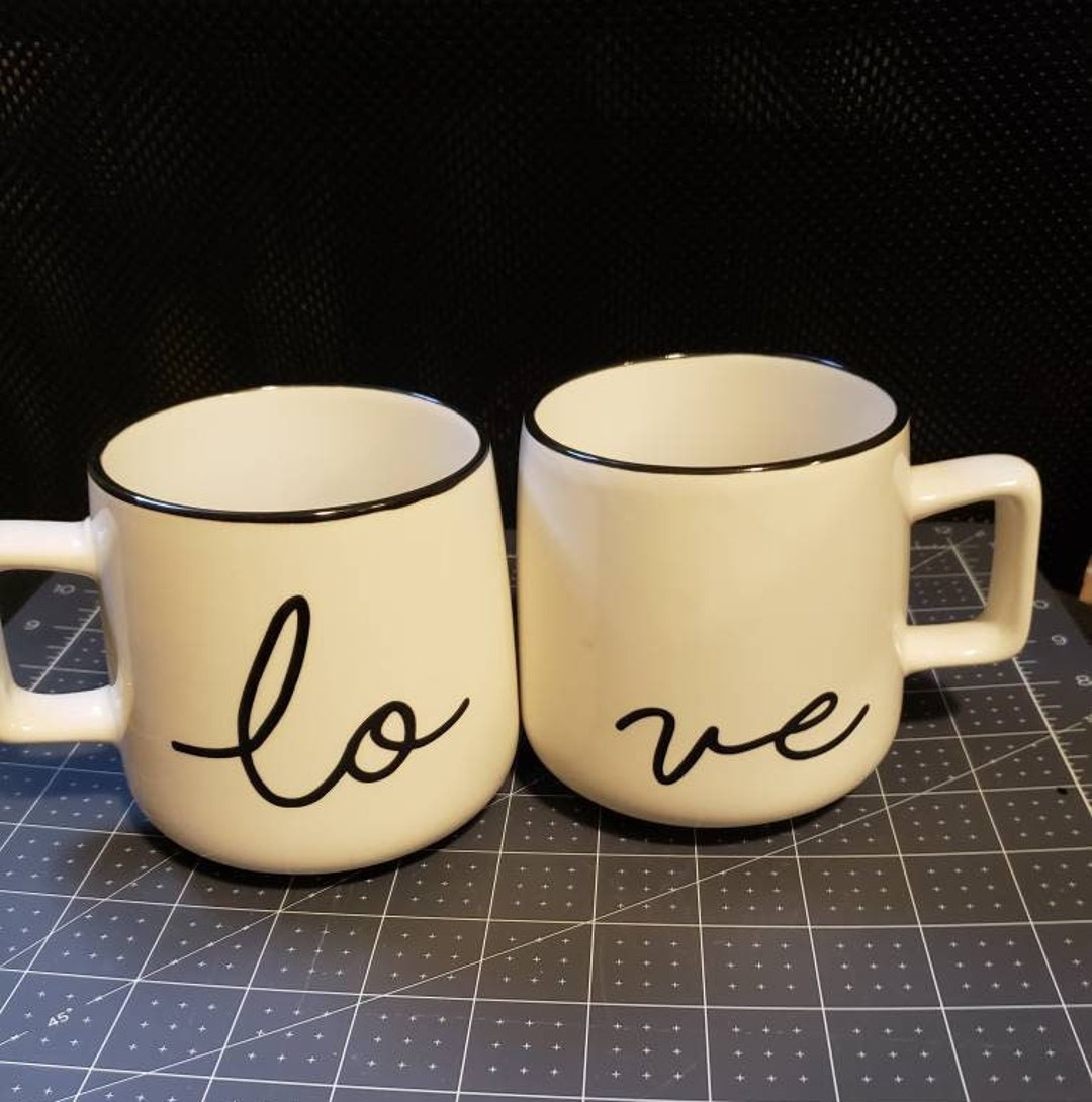 Set of 2 PERSONALIZED Lo-ve Mugs for His and Her; #couplegifts, # ...