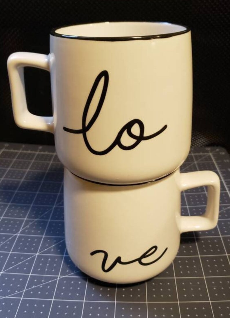 Set of 2 PERSONALIZED Lo-ve Mugs for His and Her; #couplegifts, # ...