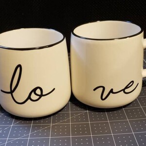 Set of 2 PERSONALIZED Lo-ve Mugs for His and Her; #couplegifts, # ...