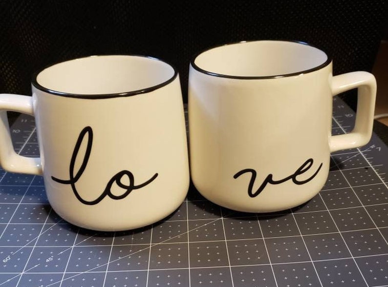 Set of 2 PERSONALIZED Lo-ve Mugs for His and Her; #couplegifts, # ...