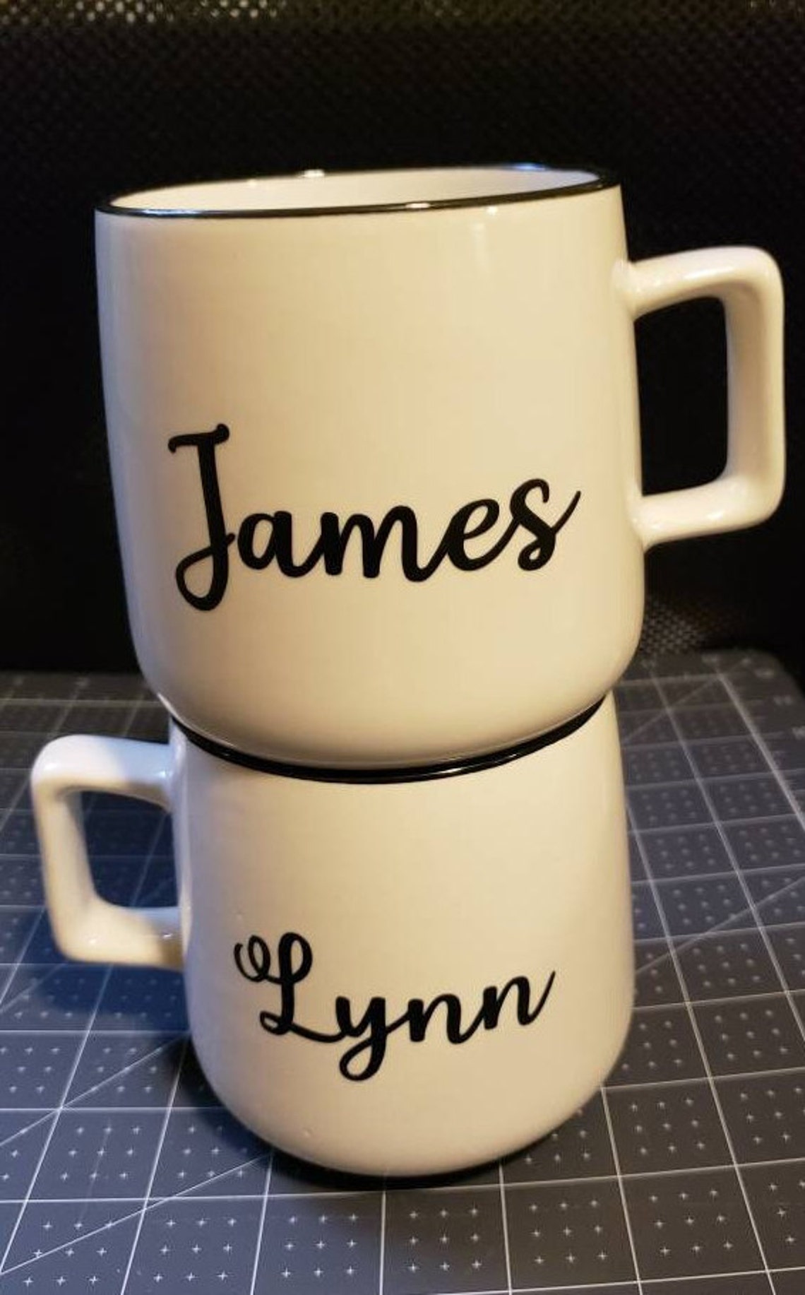 Set of 2 PERSONALIZED Lo-ve Mugs for His and Her - Etsy