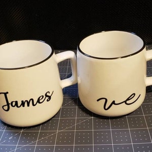 Set of 2 PERSONALIZED Lo-ve Mugs for His and Her; #couplegifts, # ...