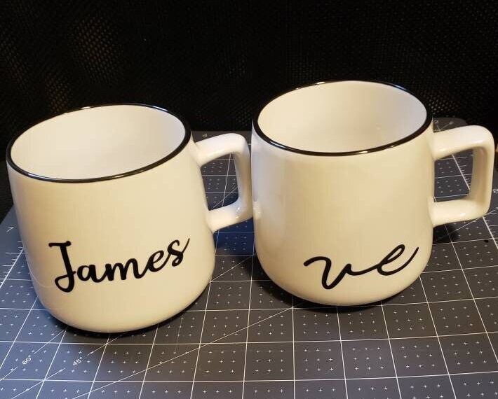 Set of 2 PERSONALIZED Lo-ve Mugs for His and Her; #couplegifts, # ...