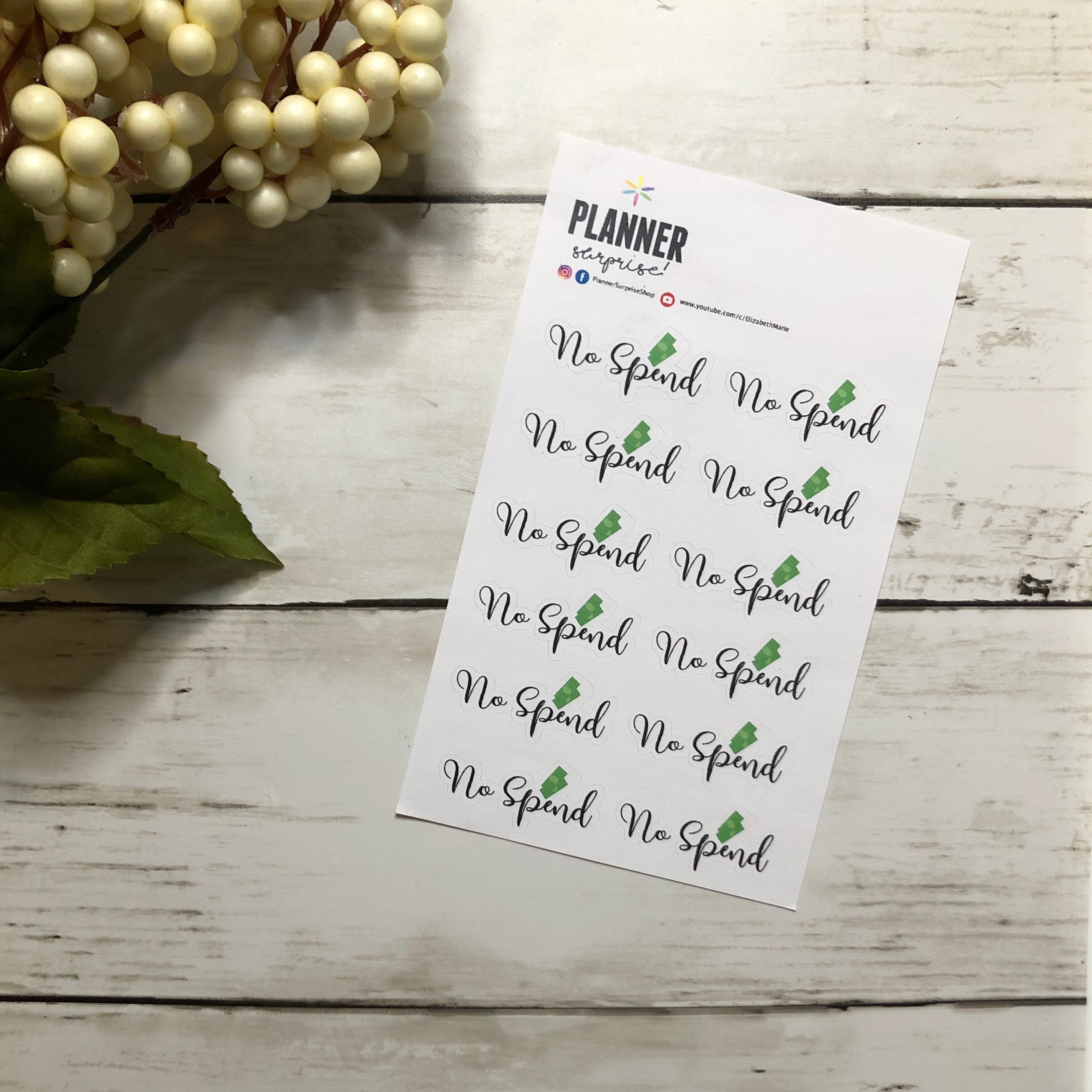 Expense Tracking NO SPEND STICKERS Planner Stickers for Erin Condren ...
