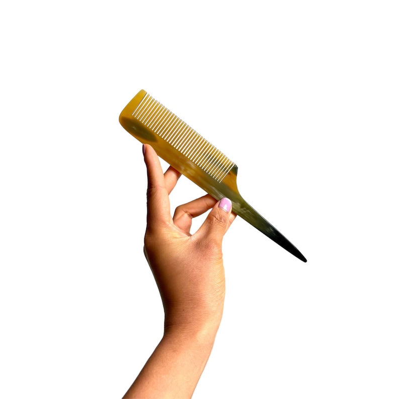 Buffalo Horn Tail Comb Hairdressing Comb Pointed Tail - Etsy