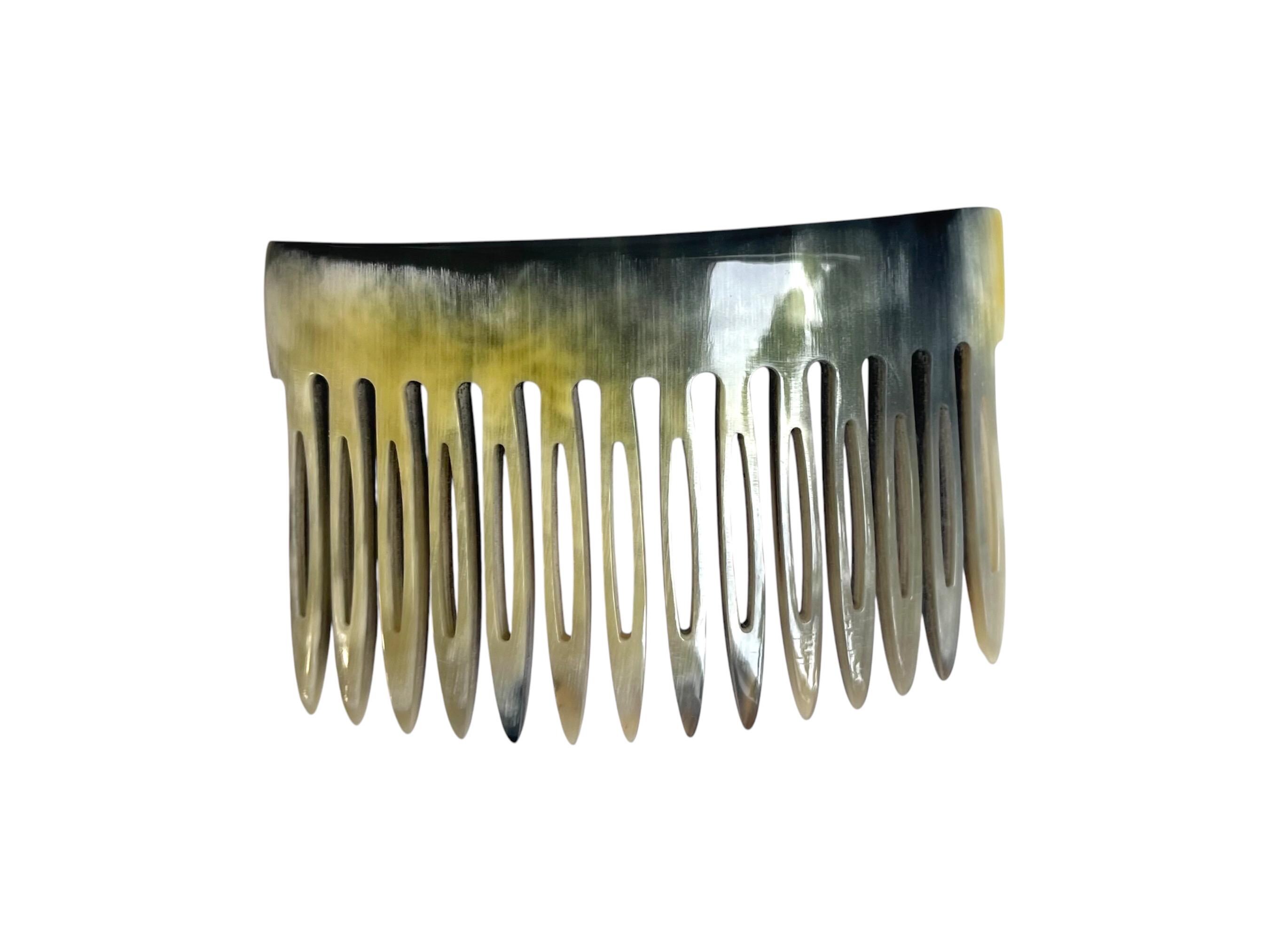Handcrafted Horn Side Comb With Waved Teeth. - Etsy
