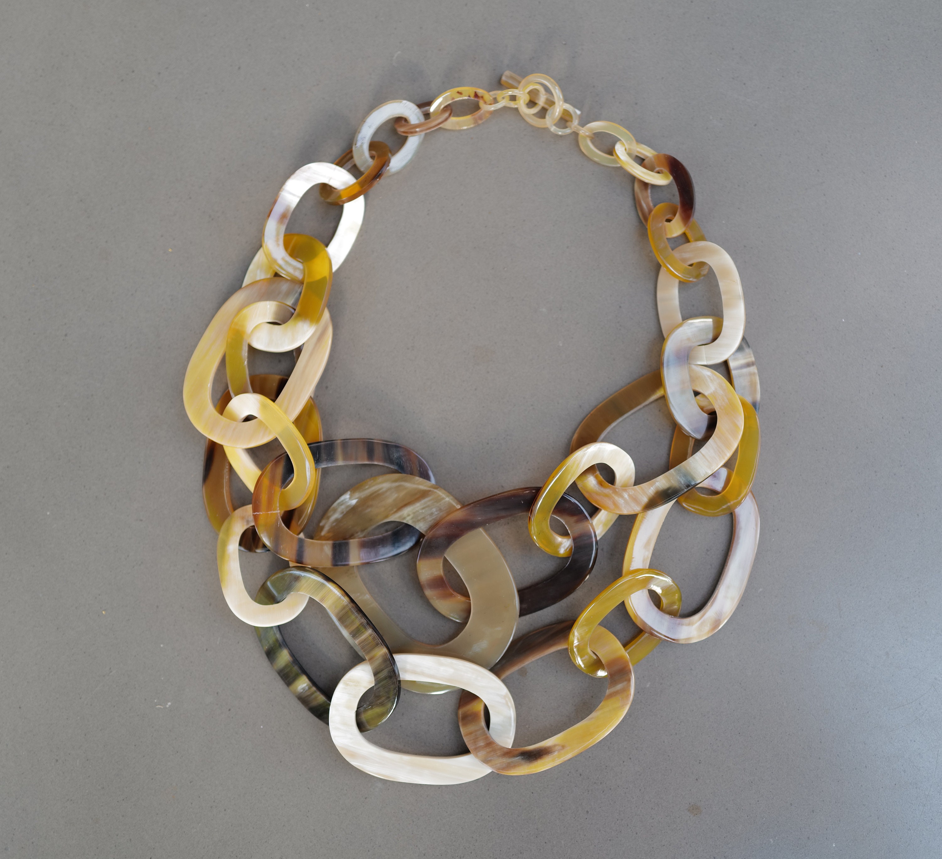 Double Layered Chunky Buffalo Horn Chain, Medium Length, Gift for Her ...