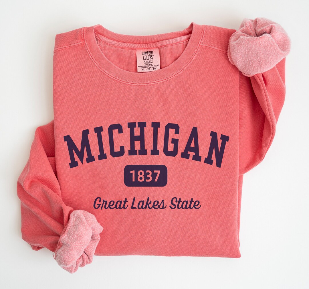 Michigan Great Lakes State Crewneck Sweatshirt Gift, Comfort Colors ...