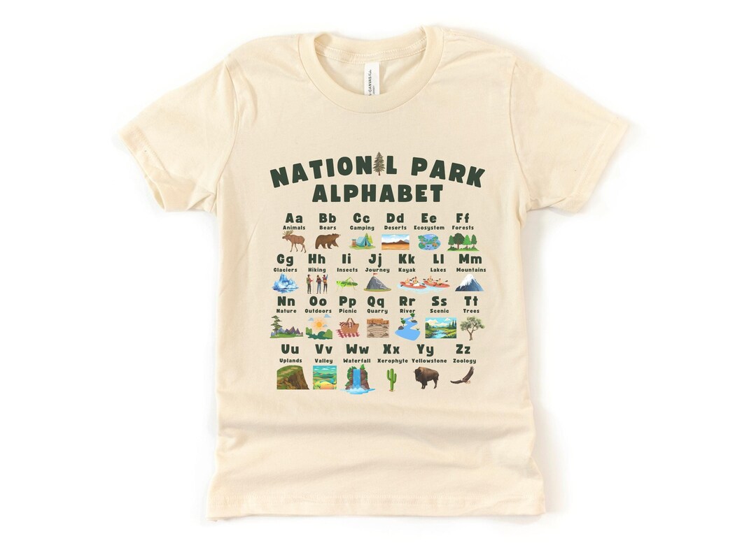 Kids National Park Alphabet Tshirt Gift, ABC Nature Tee - Etsy