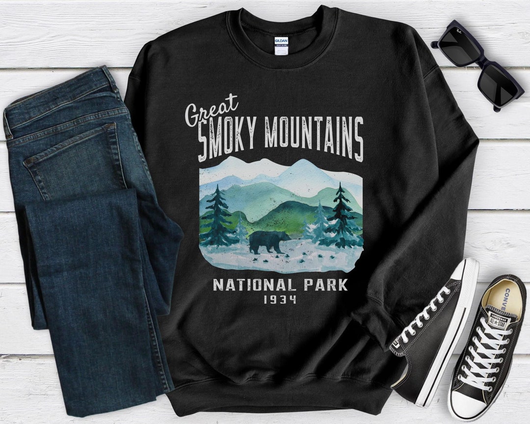 Great Smoky Mountains National Park Crewneck Sweatshirt Gift, Unisex Tennessee Hiking Pullover ...