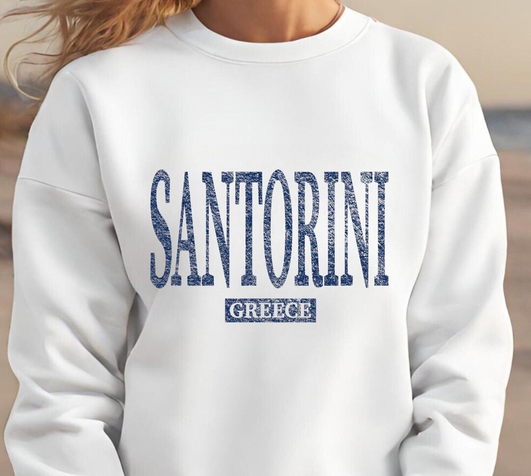 Santorini Greece Shirt, Womens Greece Crewneck Sweatshirt, Unisex Greek ...