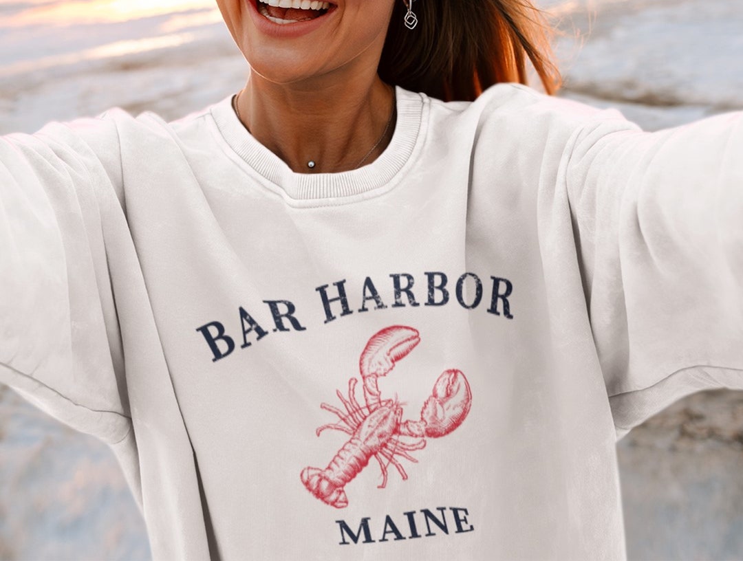 Bar Harbor Sweatshirt, Maine Lobster Shirt, Maine Crewneck Souvenir ...