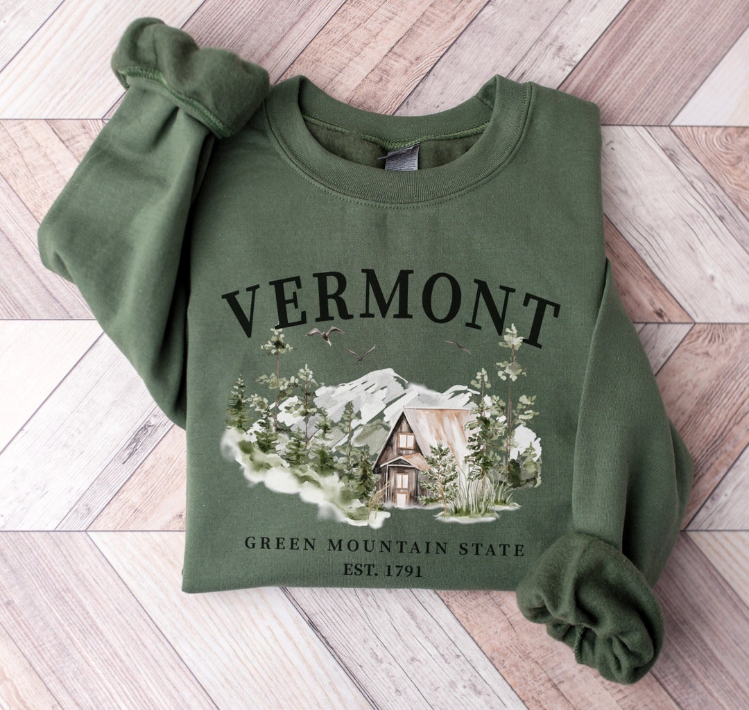 Unisex Vermont Green Mountain State Crewneck Sweatshirt, Vermont ...