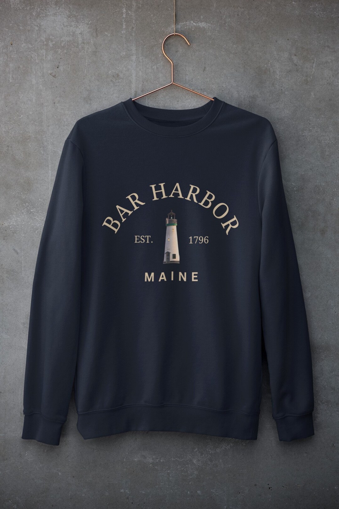 Bar Harbor Maine Lighthouse Sweatshirt Gifts, Beach Crewneck - Etsy