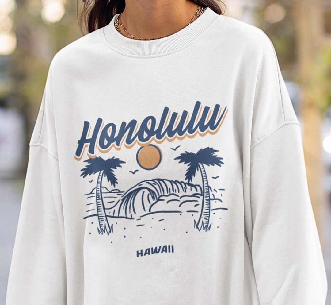 Unisex Honolulu Hawaii Beach Crewneck Sweatshirt, Aloha State Pullover ...