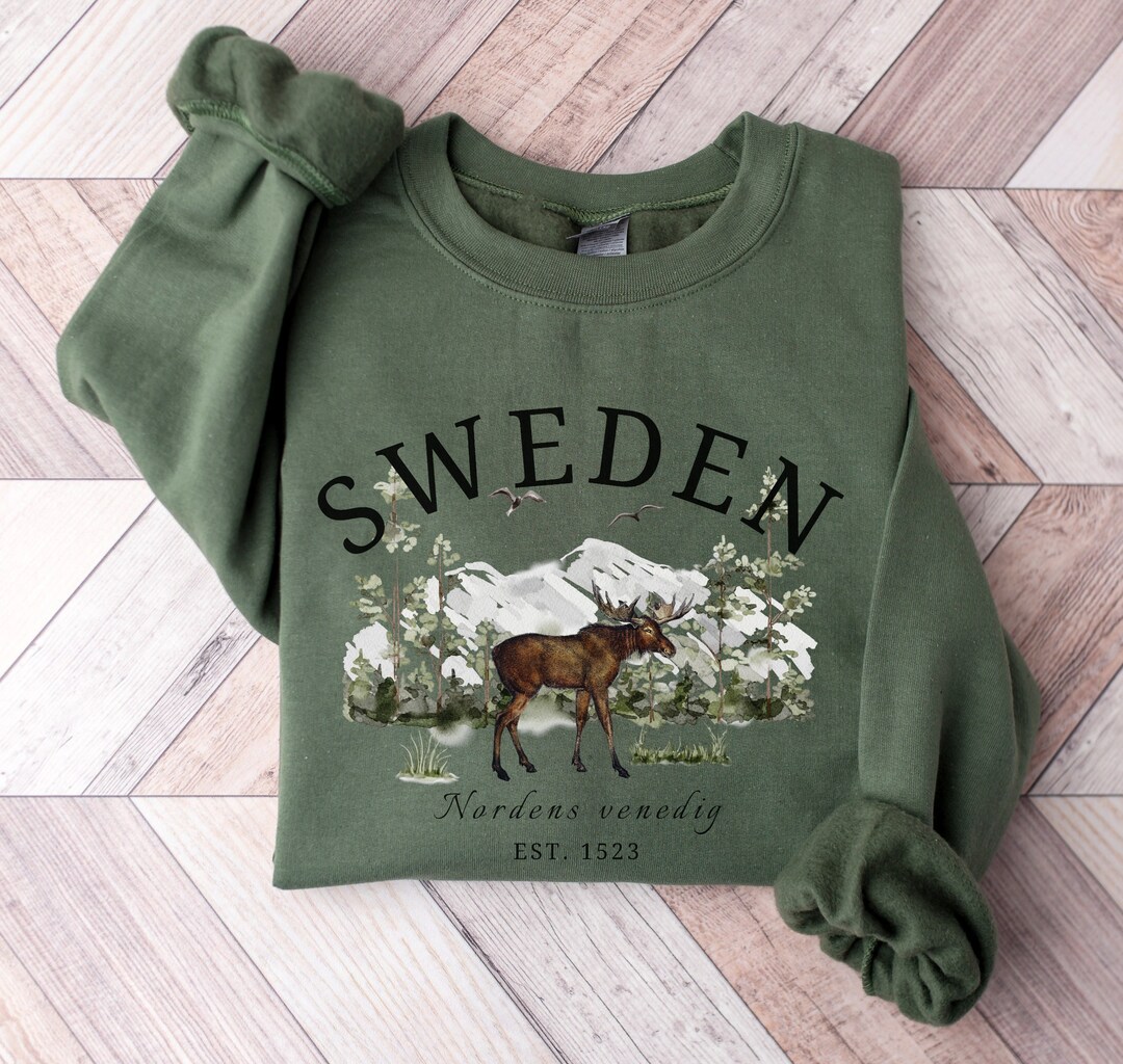 Unisex Sweden Moose Crewneck Sweatshirt, Pullover Gift - Etsy