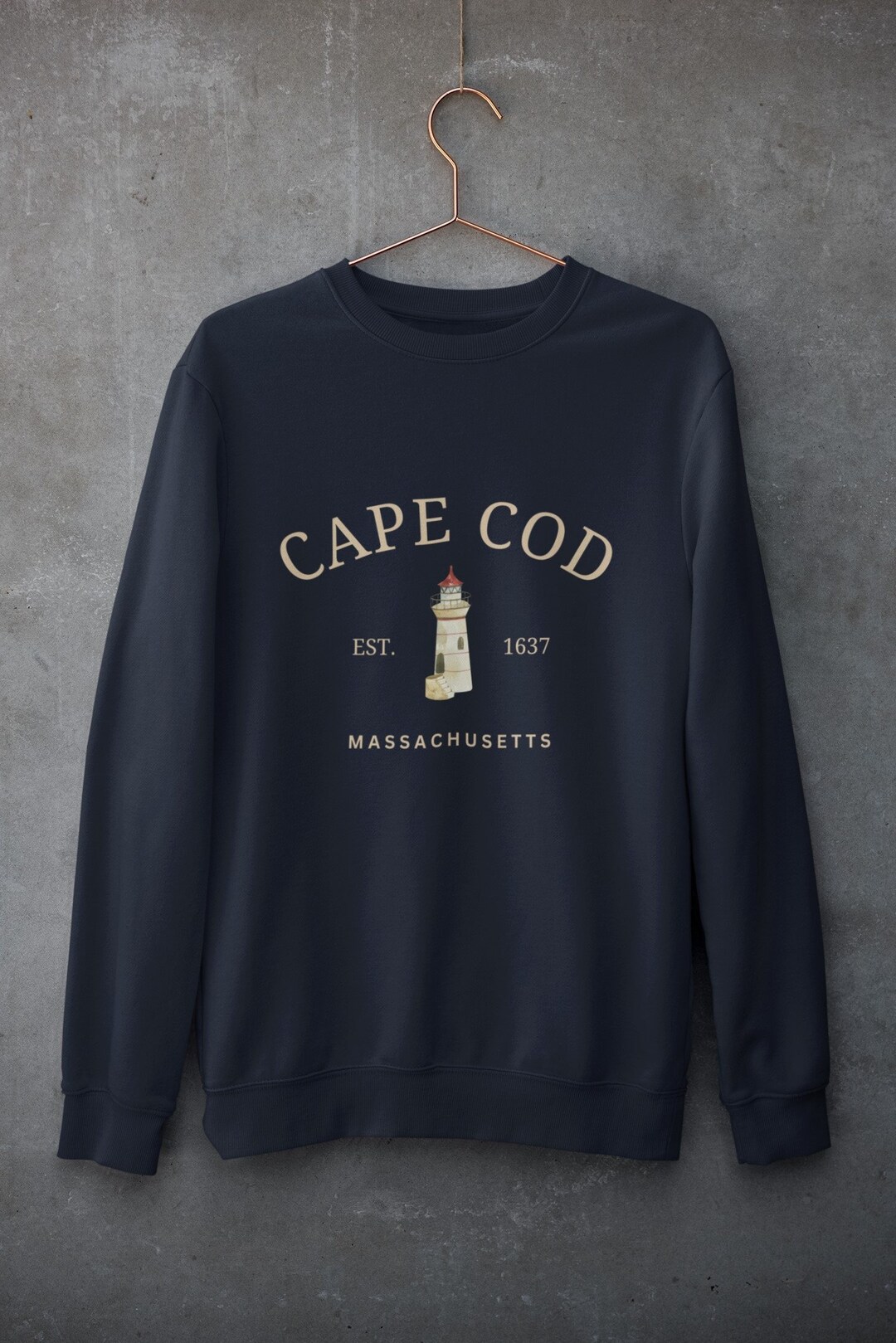 Unisex Cape Cod Massachusetts Lighthouse Crewneck Sweatshirt Pullover ...
