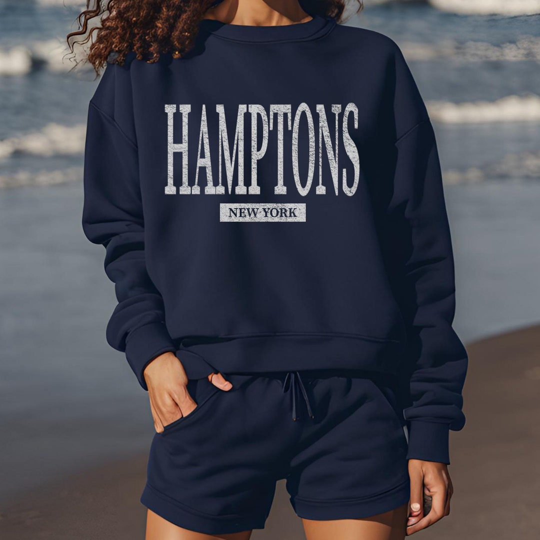 Hamptons New York Sweatshirt, Womens Long Island Shirt, Hamptons Beach ...