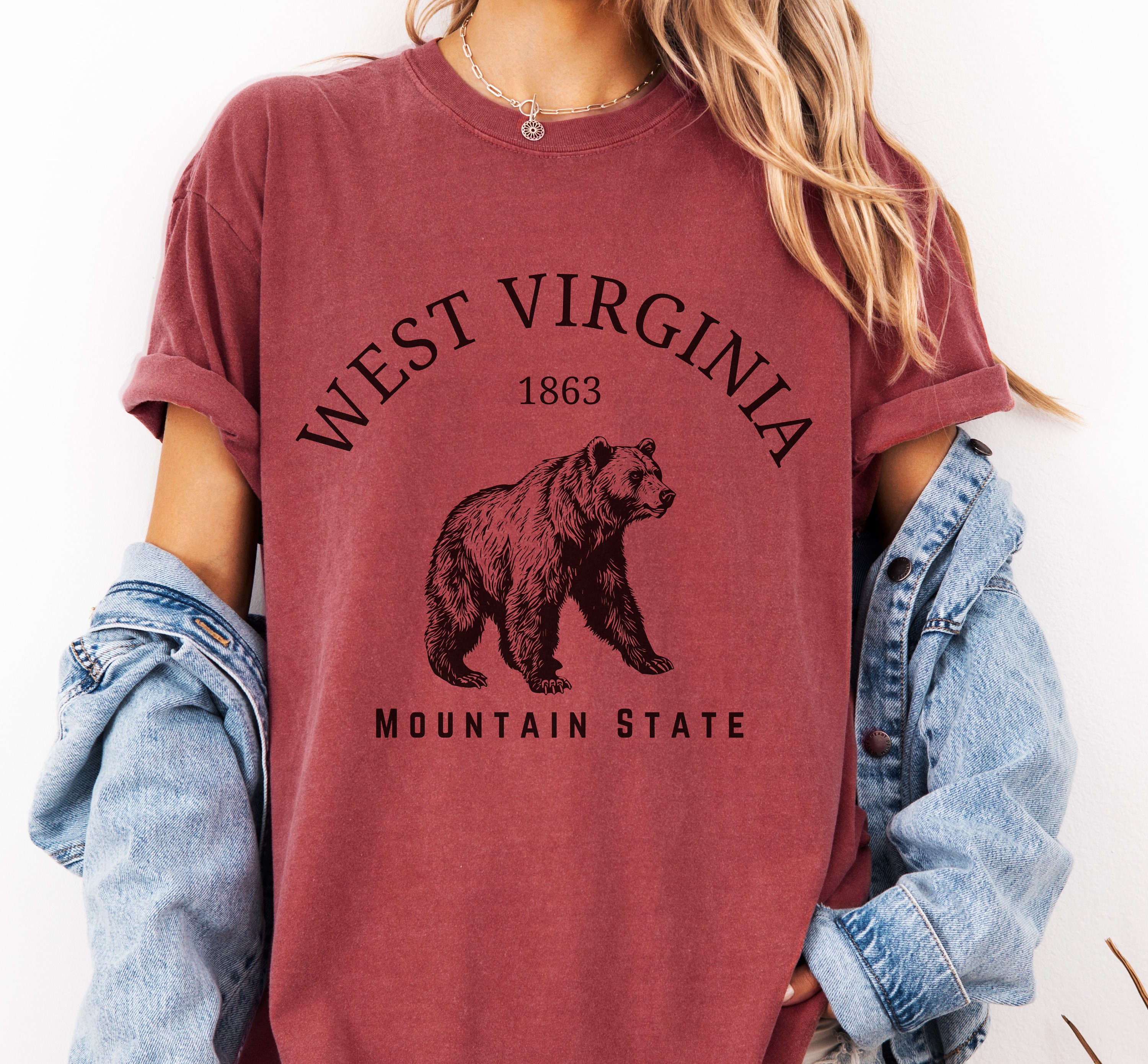 West Virginia Mountain State Tshirt, Black Bear Gift Tee - Etsy