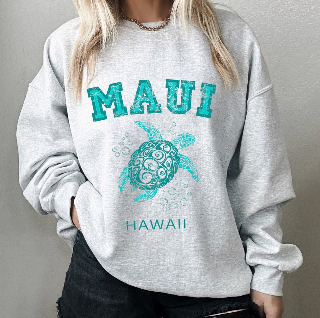 Maui Hawaii Sea Turtle Sweatshirt: Honu Beach Vacation Pullover - Etsy