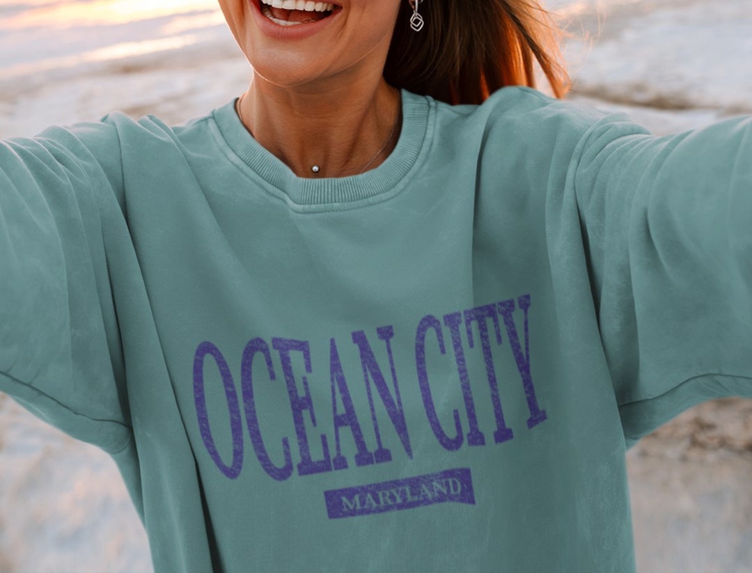 Ocean City Maryland Beach Sweatshirt, Boardwalk Vacation Souvenir - Etsy