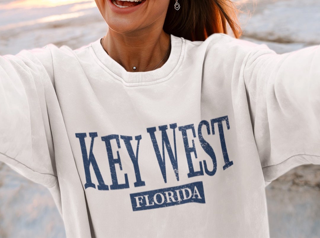 Key West Sweatshirt, the Keys Crewneck Pullover, Florida Spring Break ...