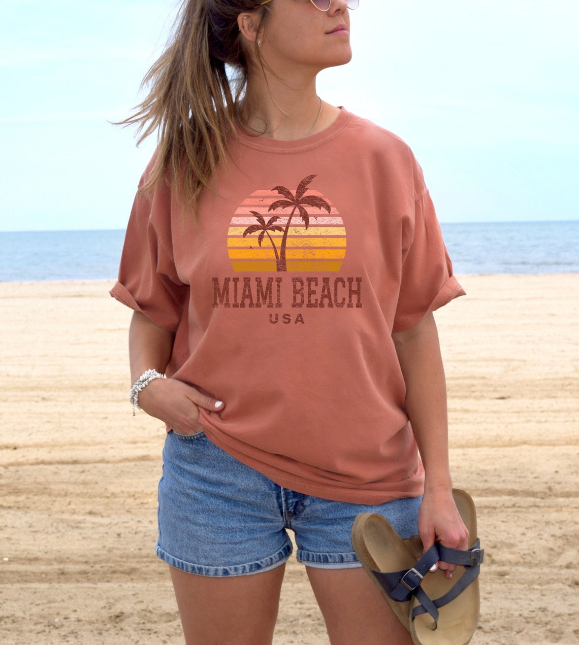 Miami Beach Tshirt Florida Beach Shirt Palm Trees Shirt - Etsy